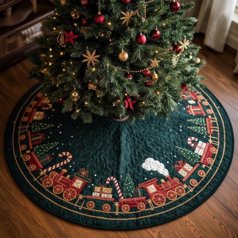 Christmas Tree Train Mat - Etsy