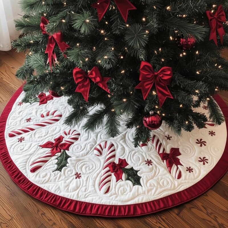 Tree Skirt Candy Cane - Etsy UK