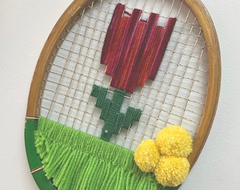 Tennis Racket Heart Weaving | Fiber Wall Art | Gift for Tennis Lover ...
