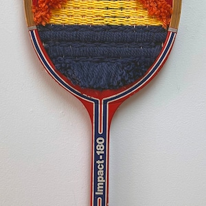 Vintage Tennis Racket Sun Weaving | Fiber Wall Art | Gift for Tennis ...