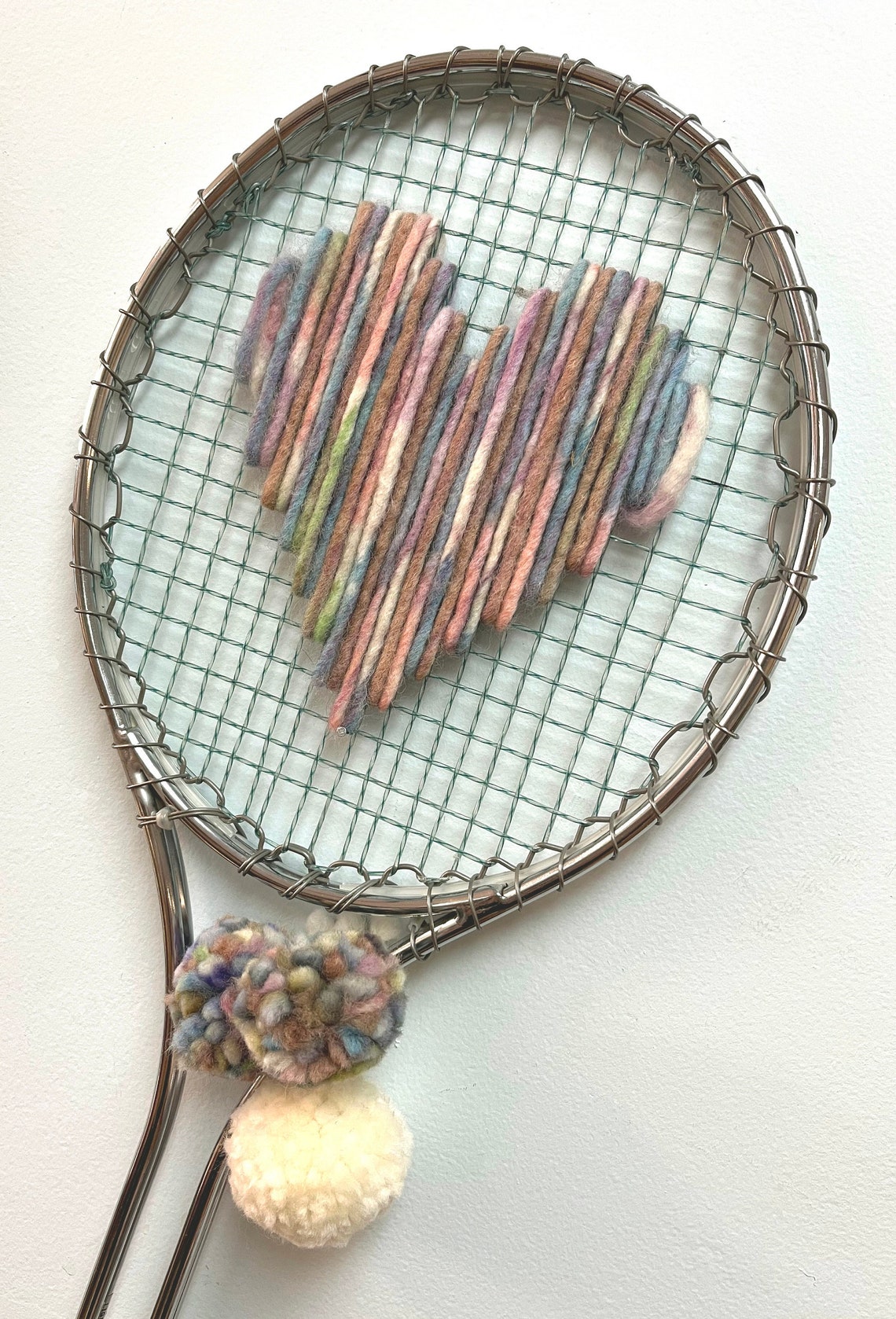Tennis Racket Heart Weaving | Fiber Wall Art | Gift for Tennis Lover ...