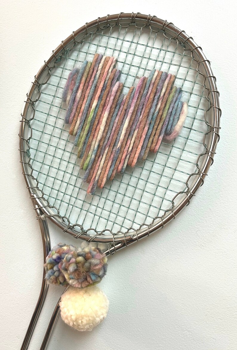 Tennis Racket Heart Weaving | Fiber Wall Art | Gift for Tennis Lover ...
