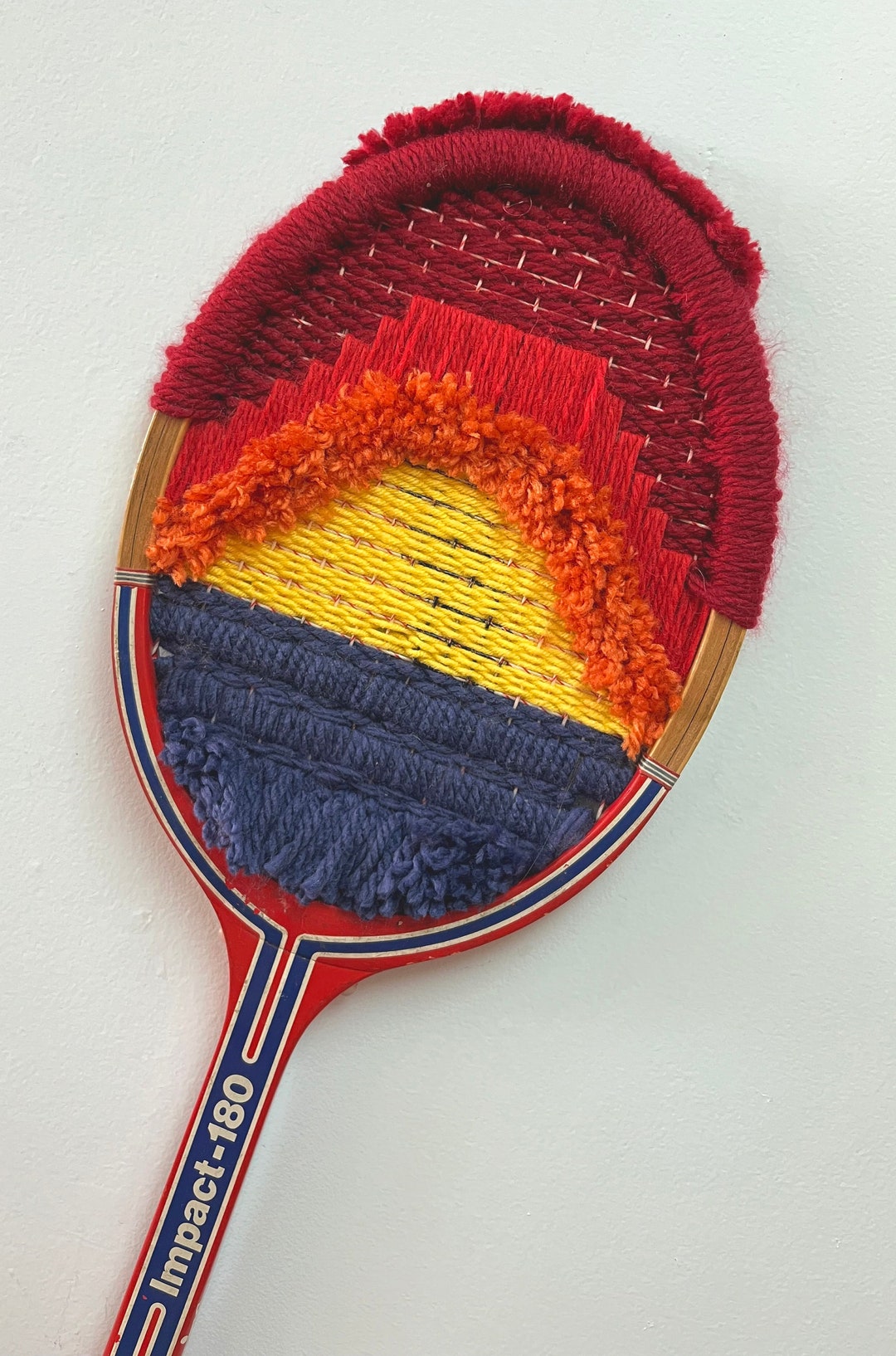 Vintage Tennis Racket Sun Weaving | Fiber Wall Art | Gift for Tennis ...
