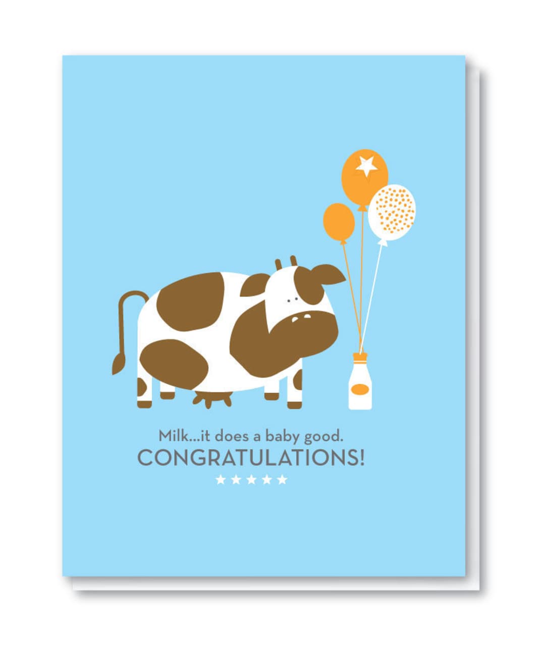 Cute Cow Baby Card, Baby Congratulations Greeting Card, Cow Lovers Baby ...