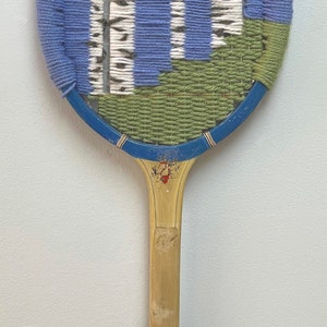 Vintage Tennis Racquet Birch Tree Scene Weaving | Fiber Wall Art | Gift ...