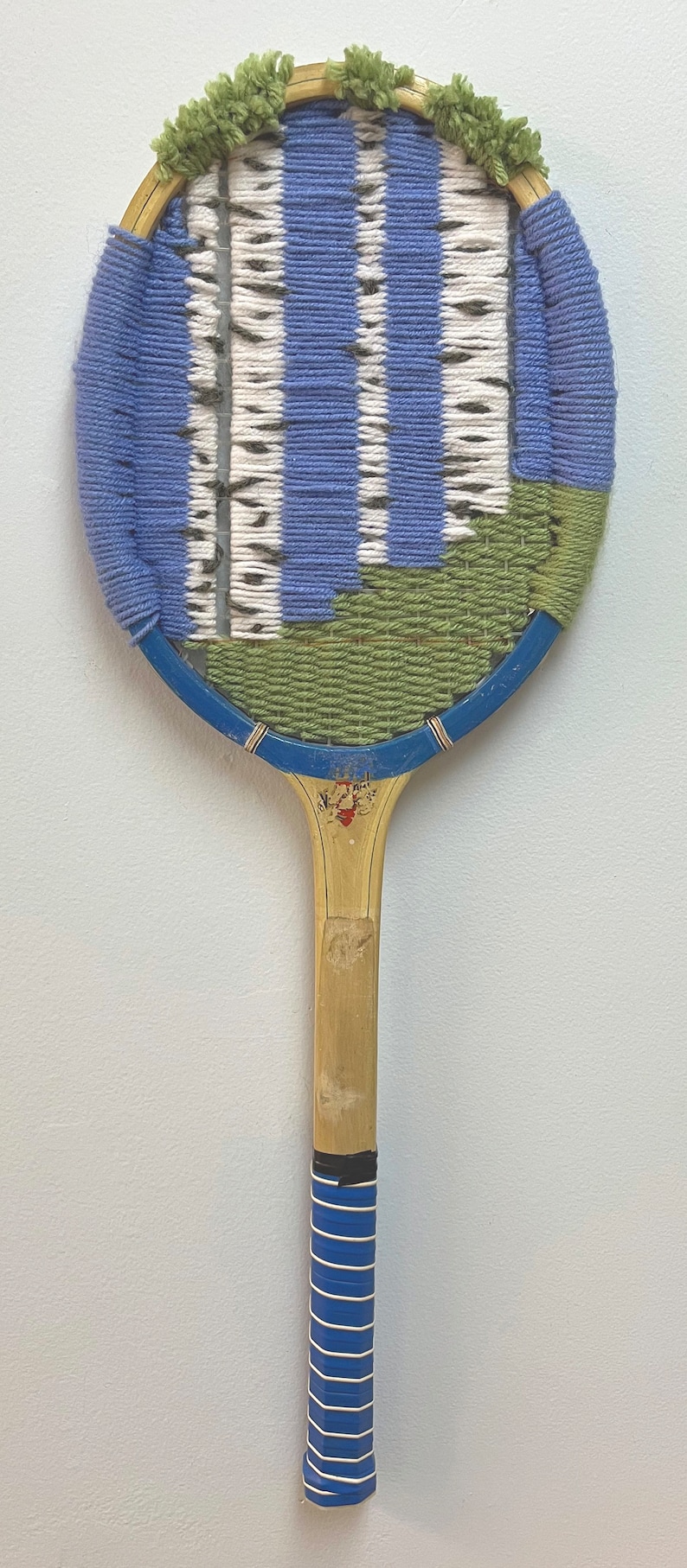 Vintage Tennis Racquet Birch Tree Scene Weaving | Fiber Wall Art | Gift ...
