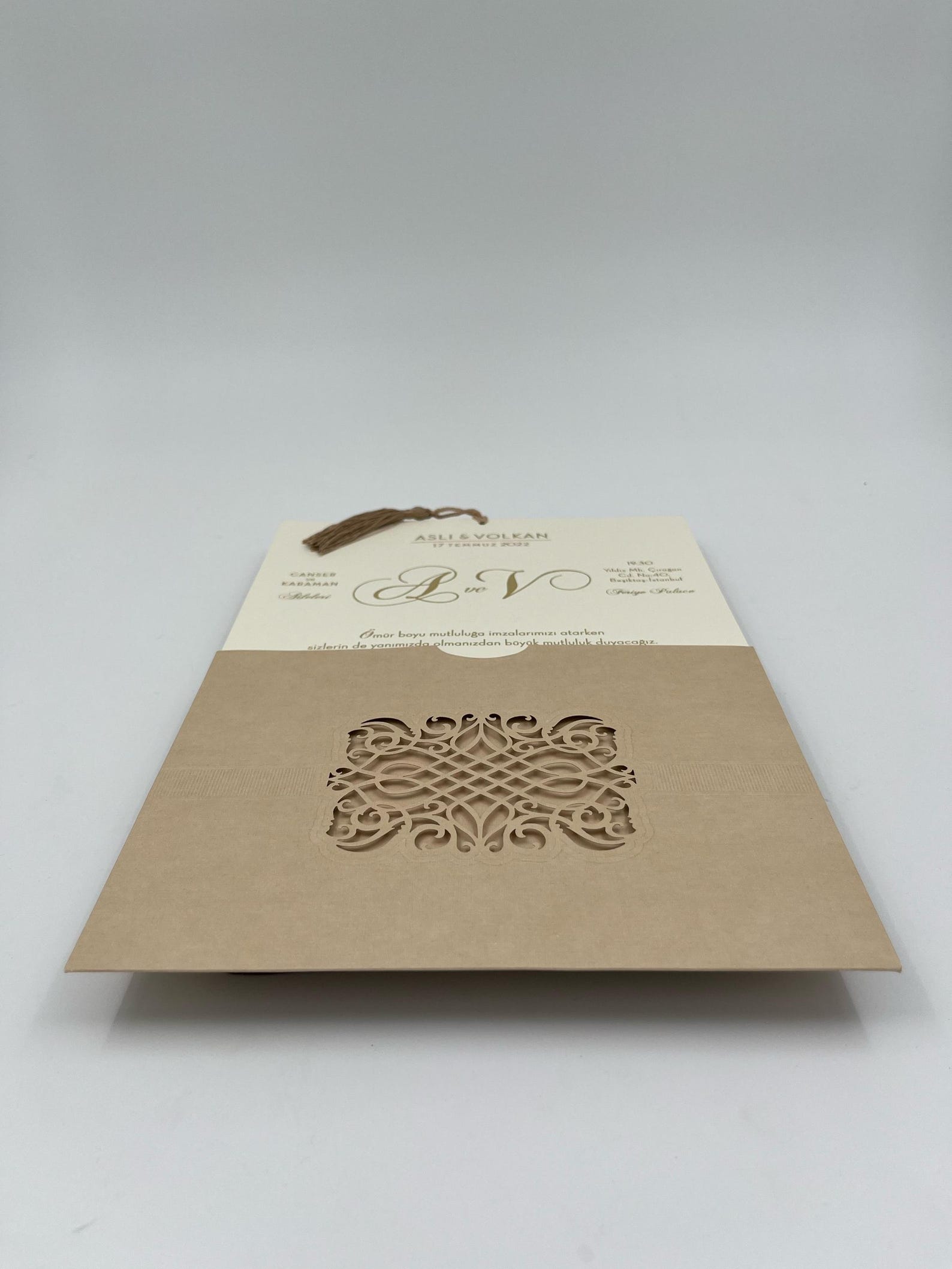 Minimalist Wedding Invitation, Gold Foil, Windowed Invitation ...