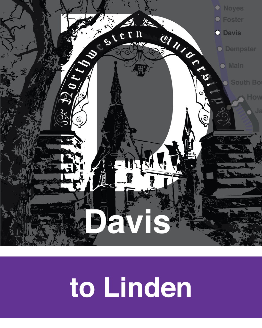 CTA L Stop Sign: Davis (purple Line) - UPDATED - Etsy