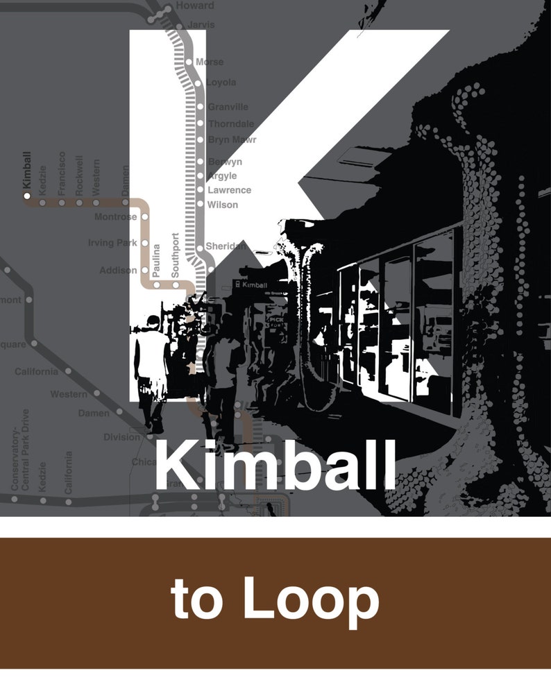 CTA L Stop Sign: Kimball (brown Line) - Etsy