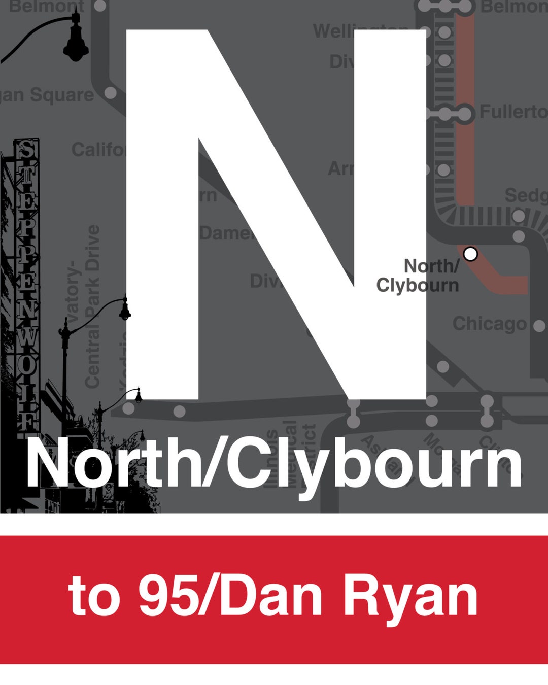 CTA L Stop Sign: North and Clybourn (red Line) - Etsy