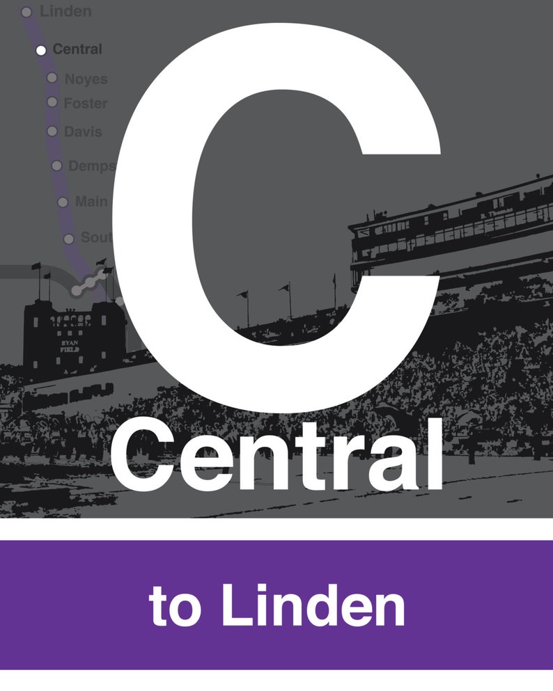 CTA L Stop Sign: Central (purple Line) - Etsy