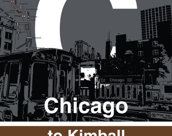 CTA L Stop Sign: Merchandise Mart brown & Purple Lines - Etsy