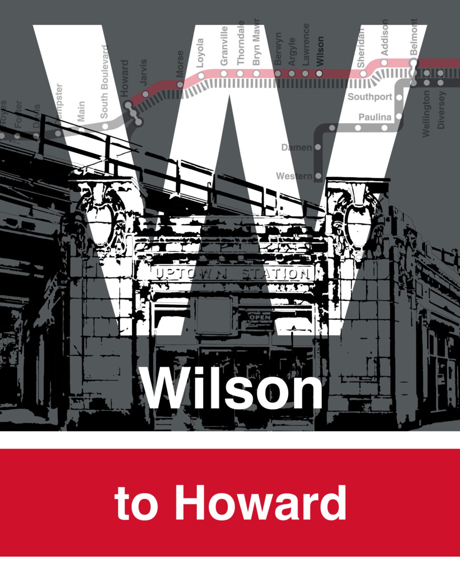 CTA L Stop Sign: Wilson (red Line) - Etsy