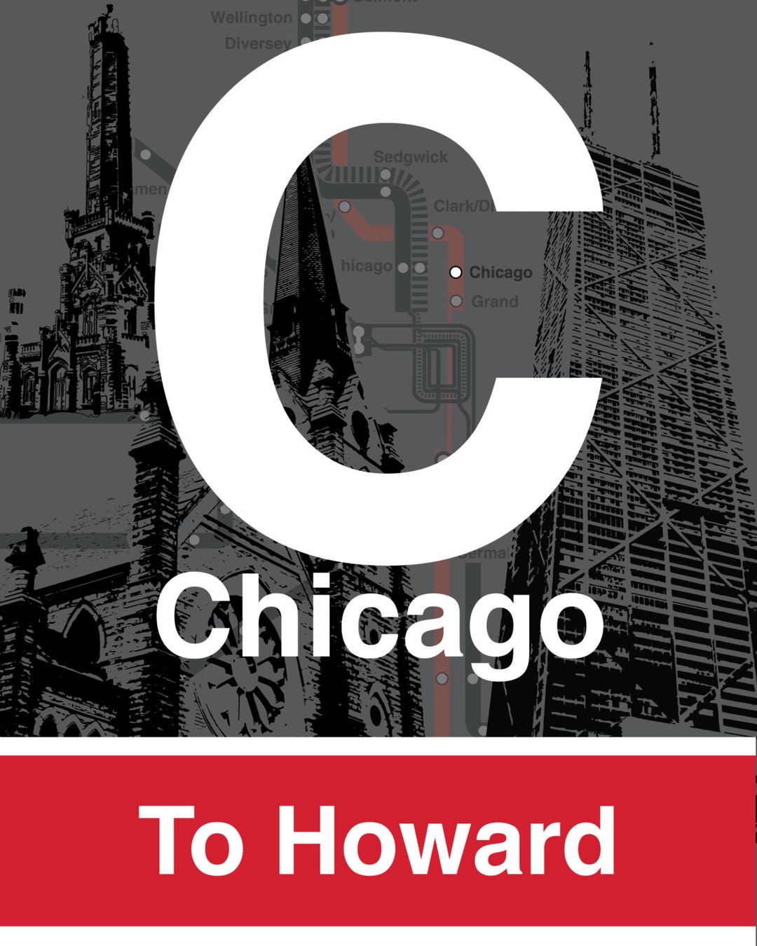 CTA L Stop Sign: Chicago (red Line) - Etsy