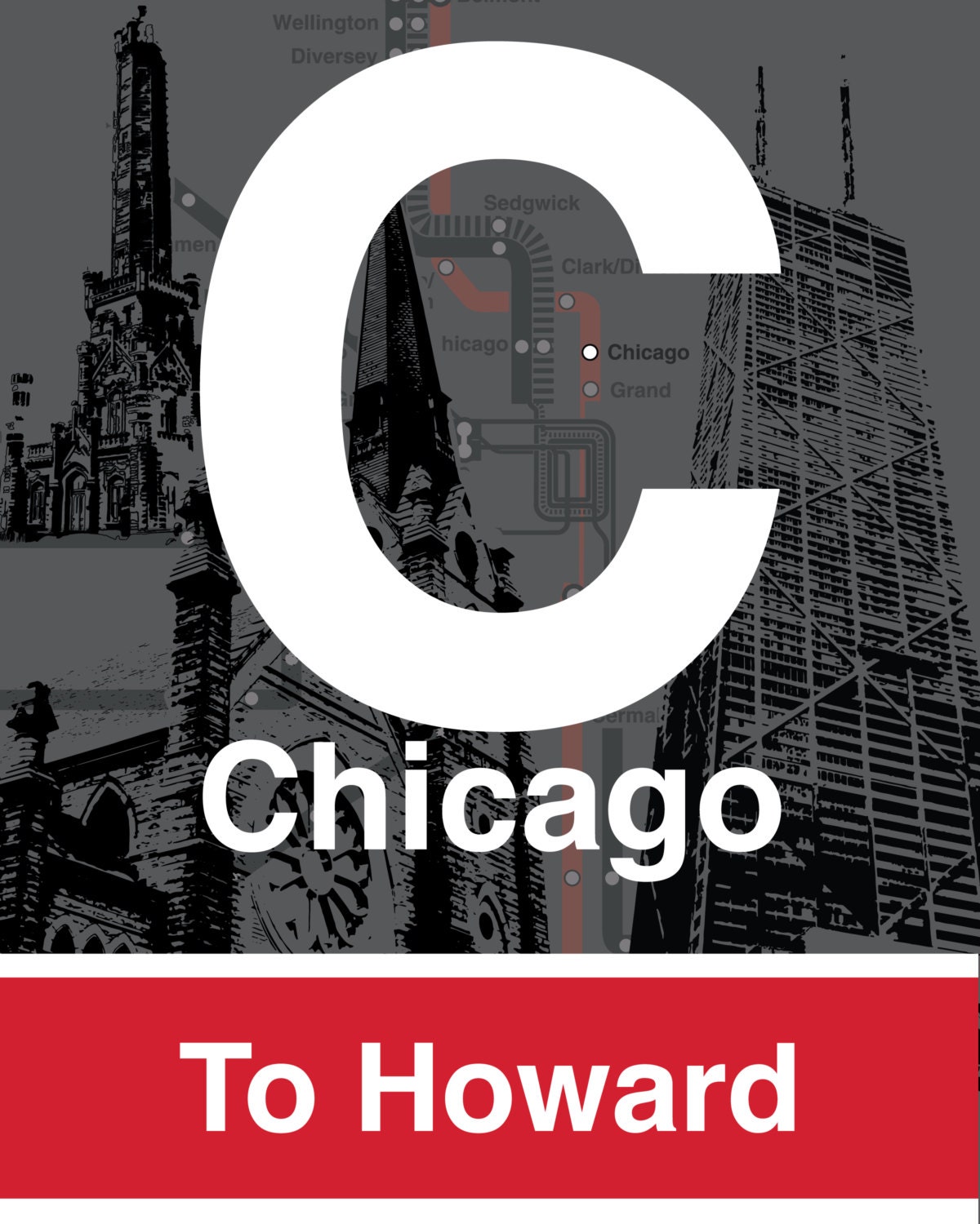 CTA L Stop Sign: Chicago (red Line) - Etsy
