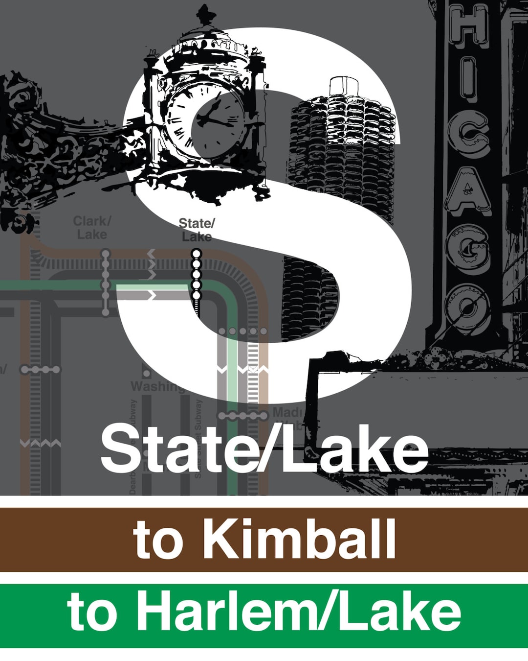 CTA L Stop Sign: State and Lake (brown and Green Lines) - Etsy