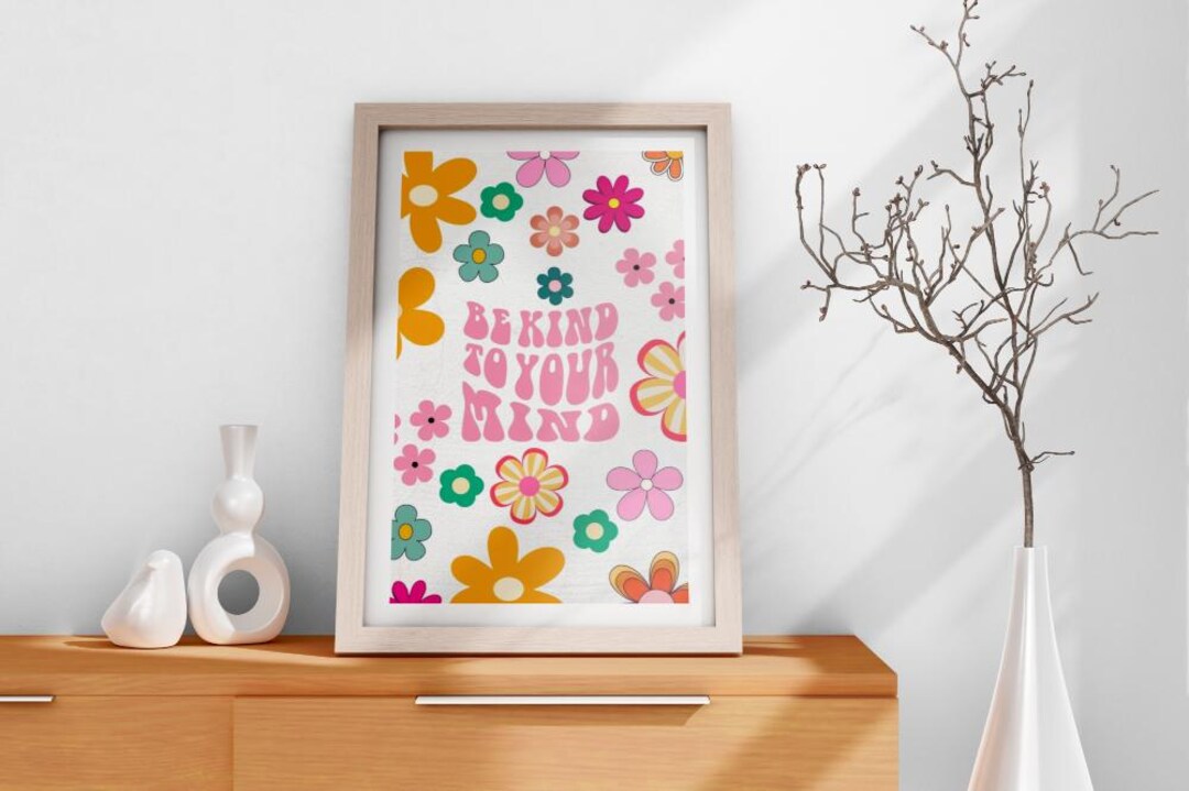 Motivational Mental Health Quote Poster: Be Kind to Your Mind - Etsy