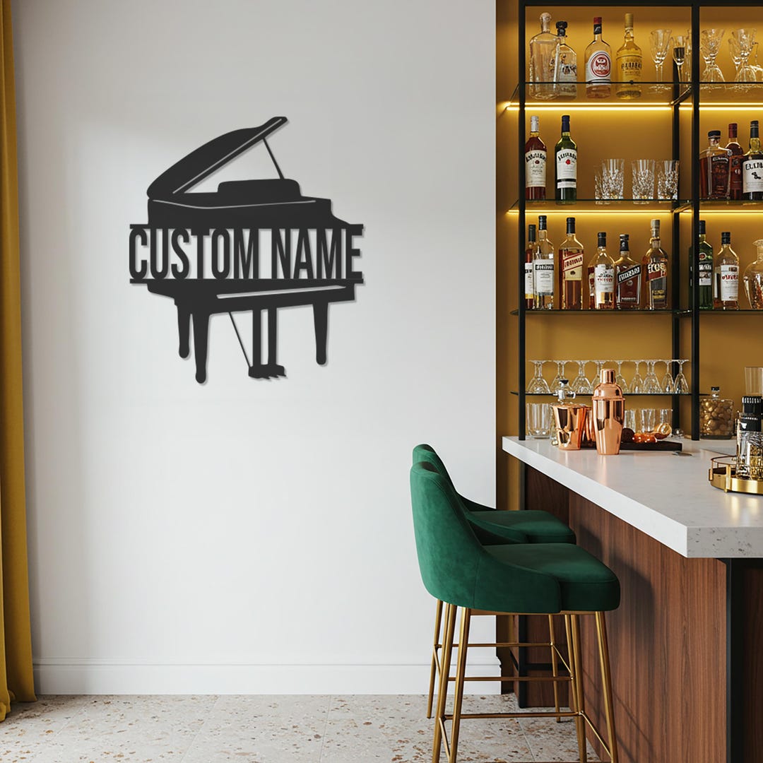 Custom Grand Piano Metal Wall Art, Personalized Musician Name Sign - Etsy