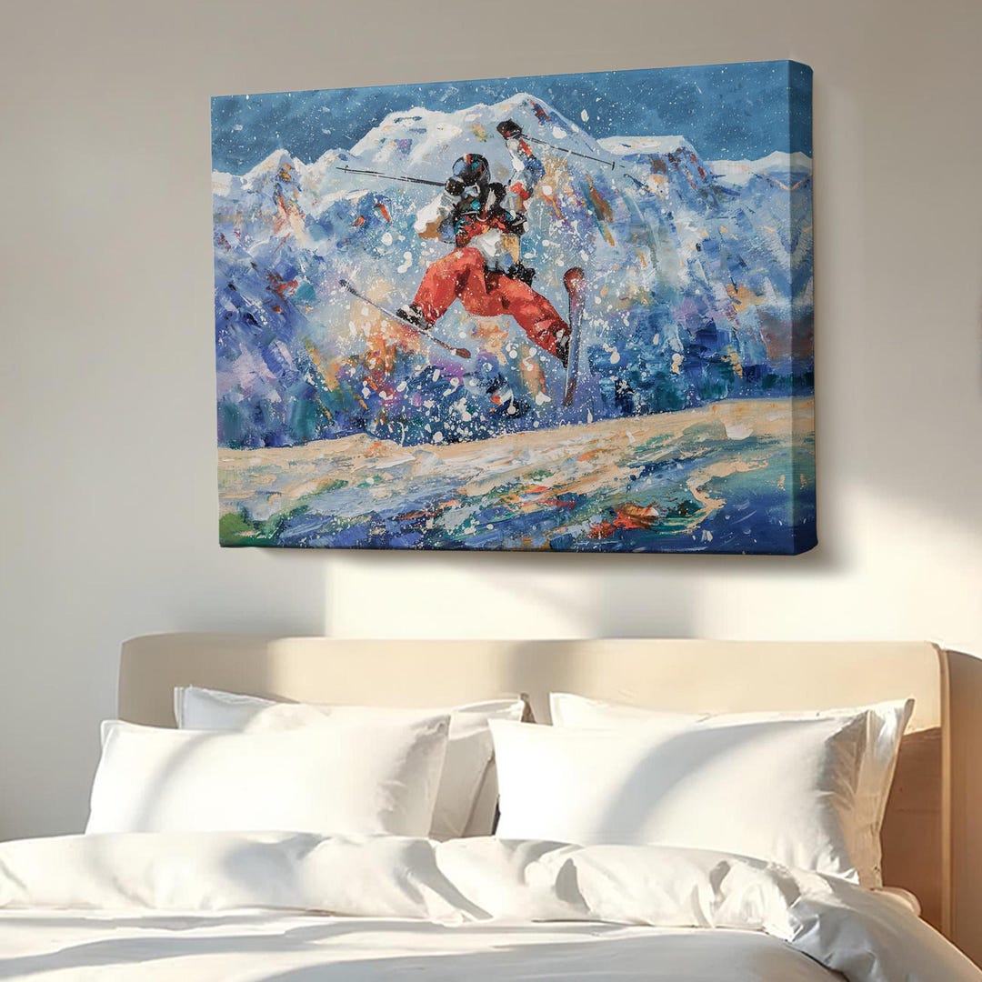 Freestyle Skiing Wall Art, Nature Canvas Decor, Nature Canvas Art ...