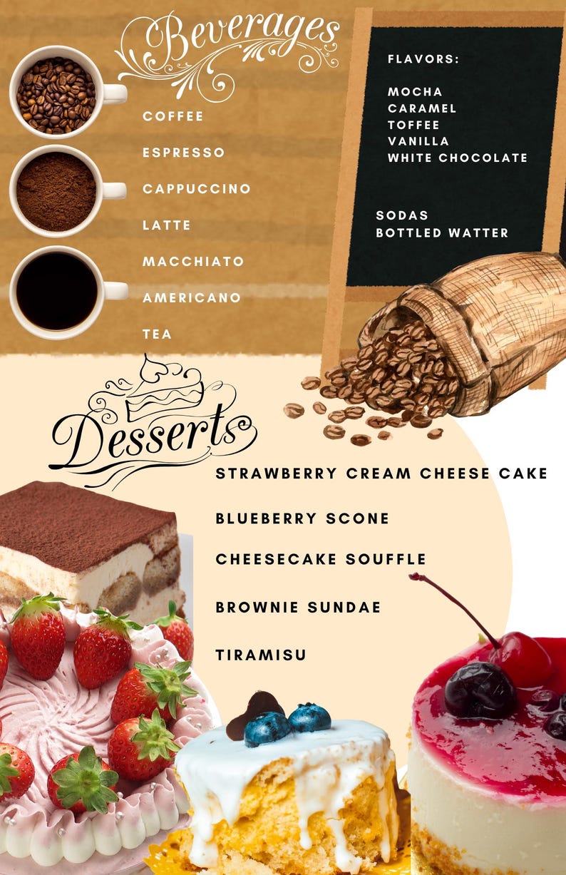 Customizable 11x17 Menu - Etsy