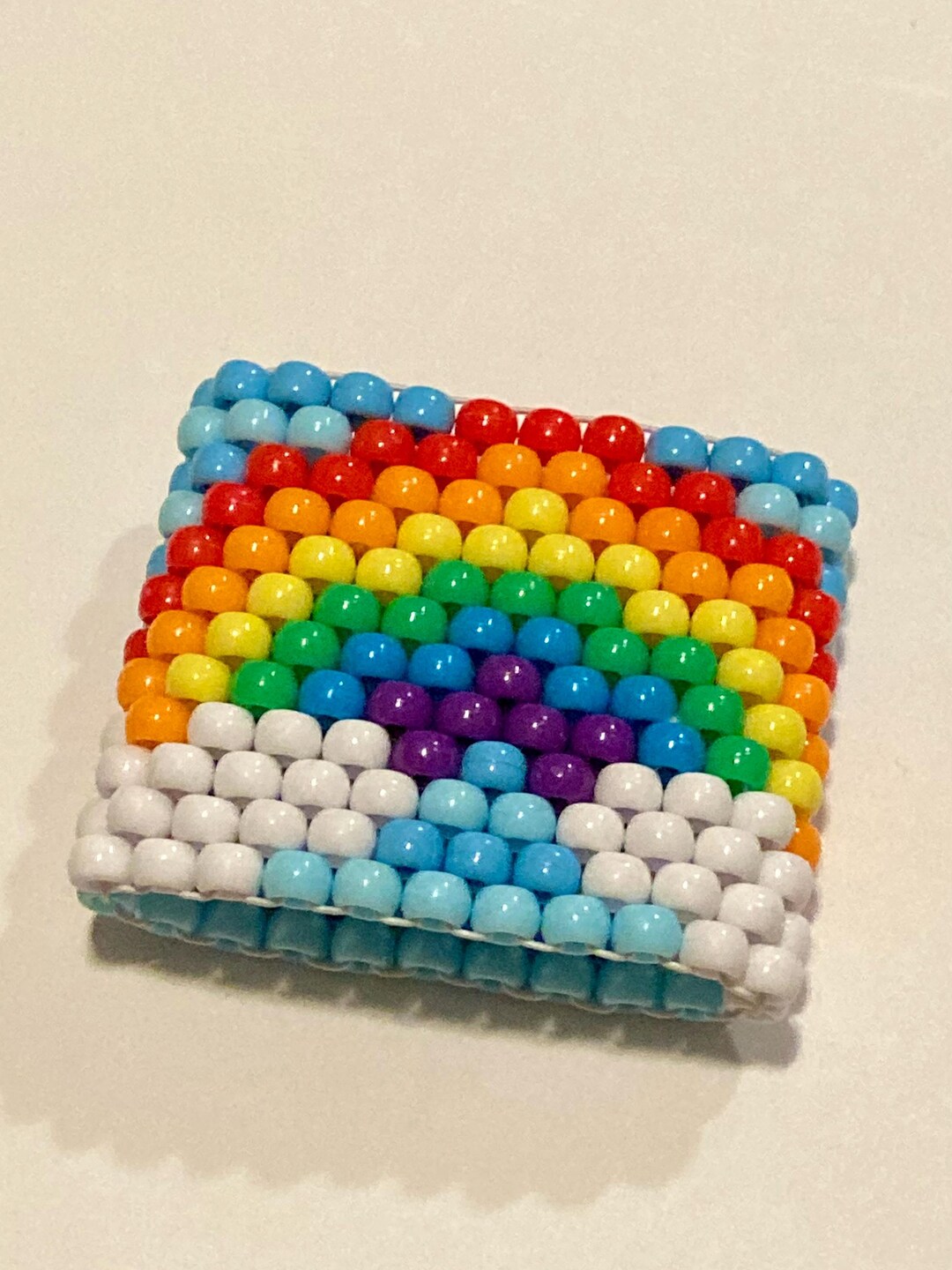 Rainbow Peyote Stitch Kandi Cuff Etsy