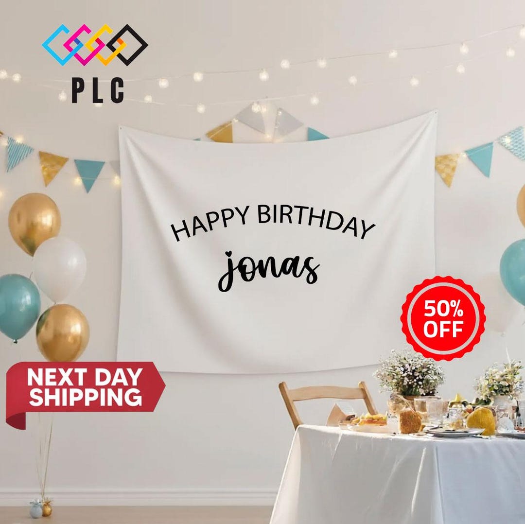 Custom Birthday Vinyl Banner, Birthday Baloon Decor, Outdoor Banners - Etsy