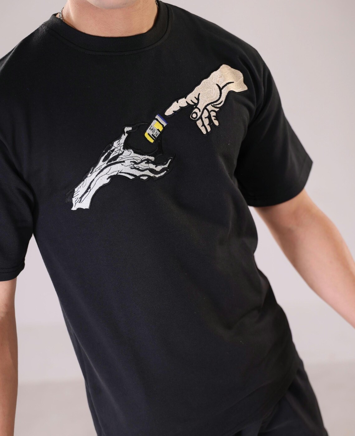 Tren Hand Embroidered T Shirt Oversized Gym Wear Tee Workout Cloths ...