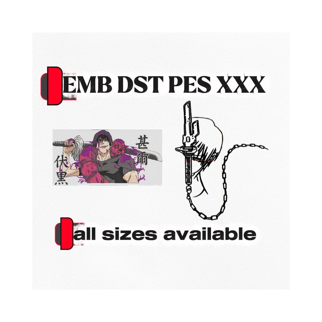 Toji Jujutsu Kaisen Anime Embroidery Design Toji Embroidery Design Emb ...