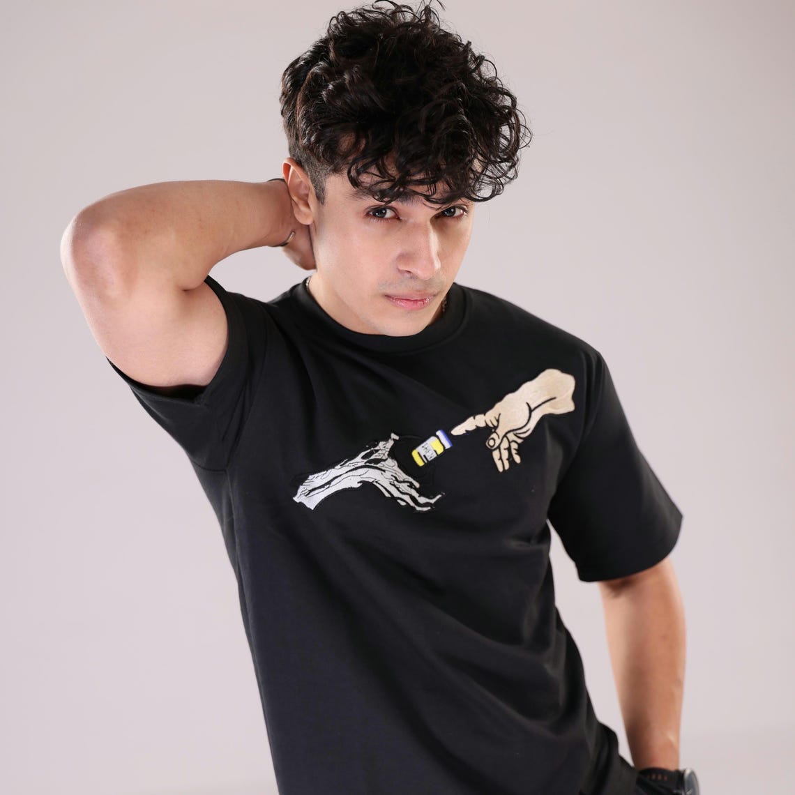 Tren Hand Embroidered T Shirt Oversized Gym Wear Tee Workout Cloths ...