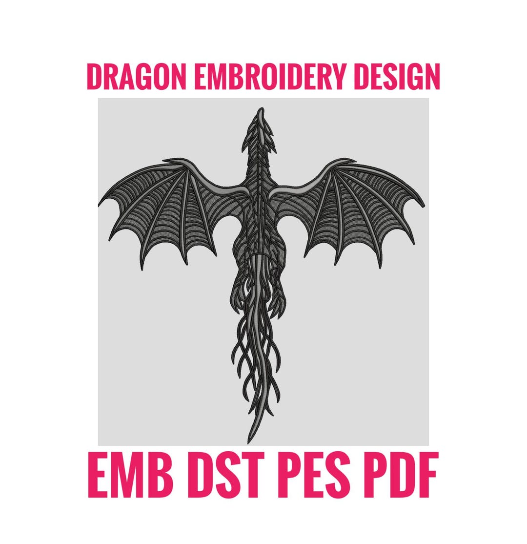 Flying Dragon Embroidery Design 10 Inch Mythical Dragon Fantasy Dragon ...