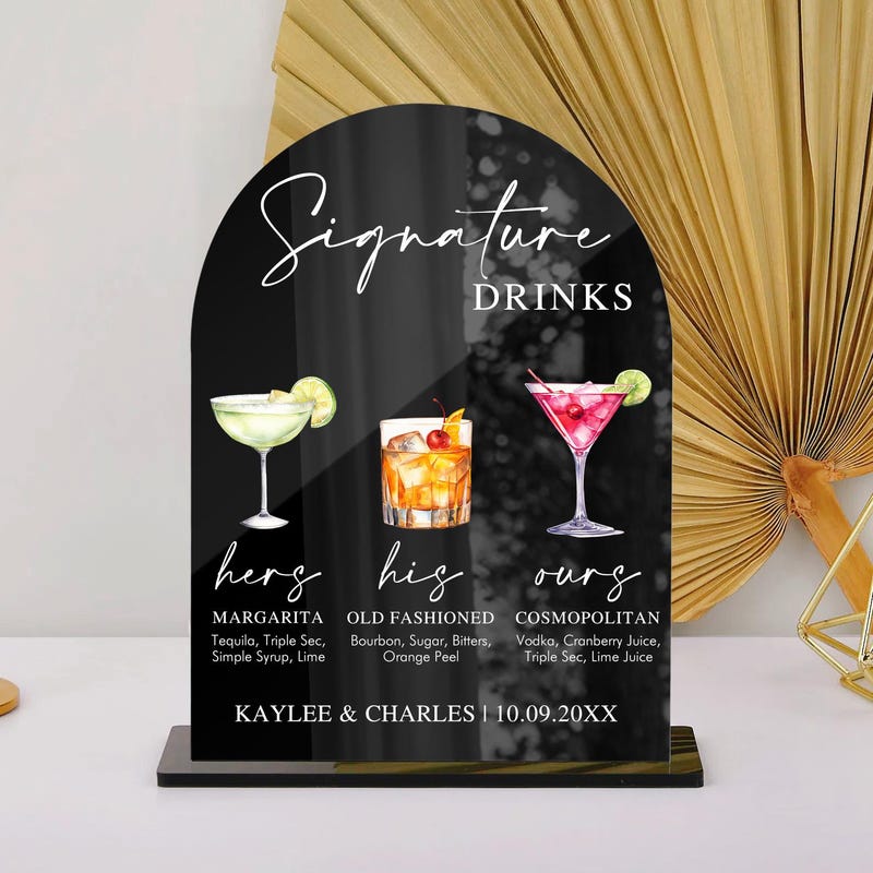 Drink Menu Acrylic Signs - Etsy UK