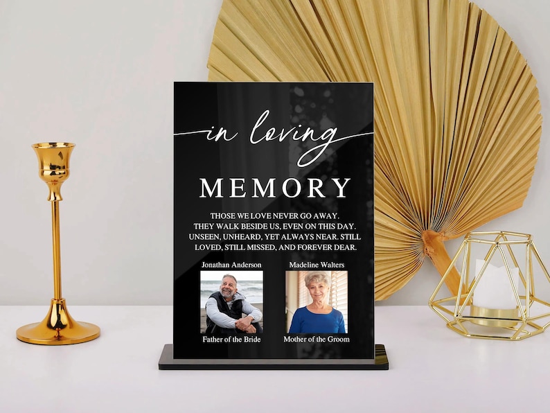 In Loving Memory Wedding Sign With Photo, Wedding Memorial Sign ...