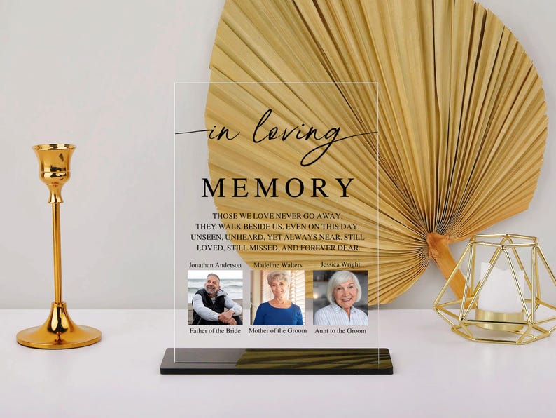 In Loving Memory Wedding Sign With Photo, Wedding Memorial Sign ...