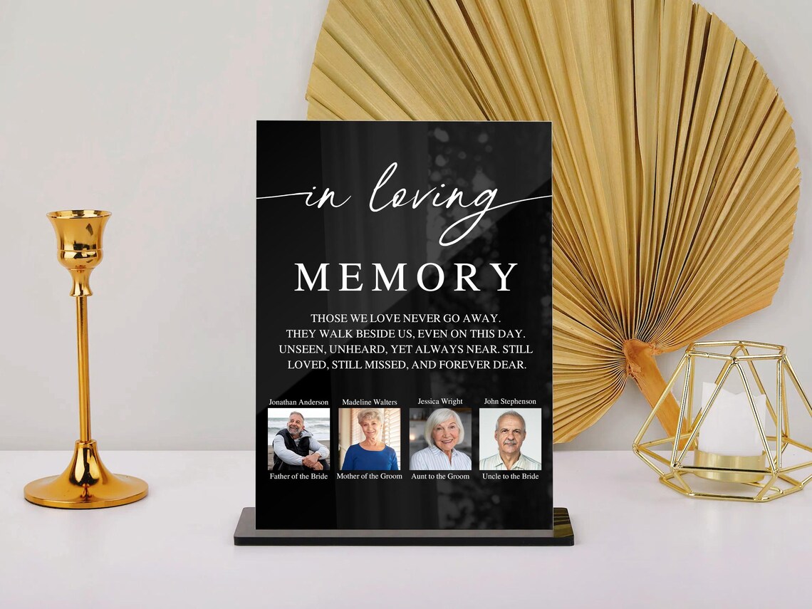 In Loving Memory Wedding Sign With Photo, Wedding Memorial Sign ...