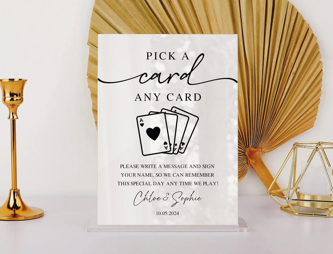 Playing Cards Guest Sign, Please Sign Our Guestbook, Pick a Card Any ...