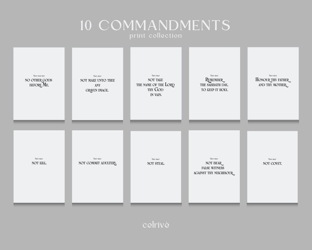 The Ten Commandments Collection | 10pcs Wall Art - Etsy