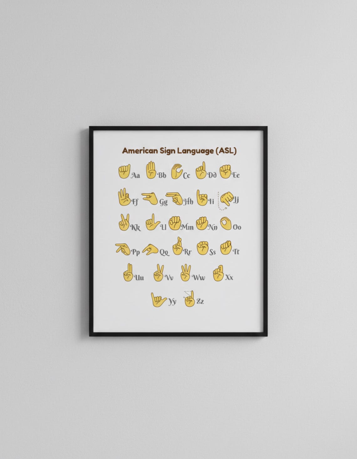 ASL Abc American Sign Language A-z Alphabet Chart (digital Download ...
