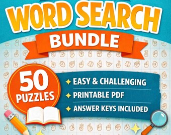 ASL Word Search Puzzle Printable PDF, Sign Language Learning Gift ...