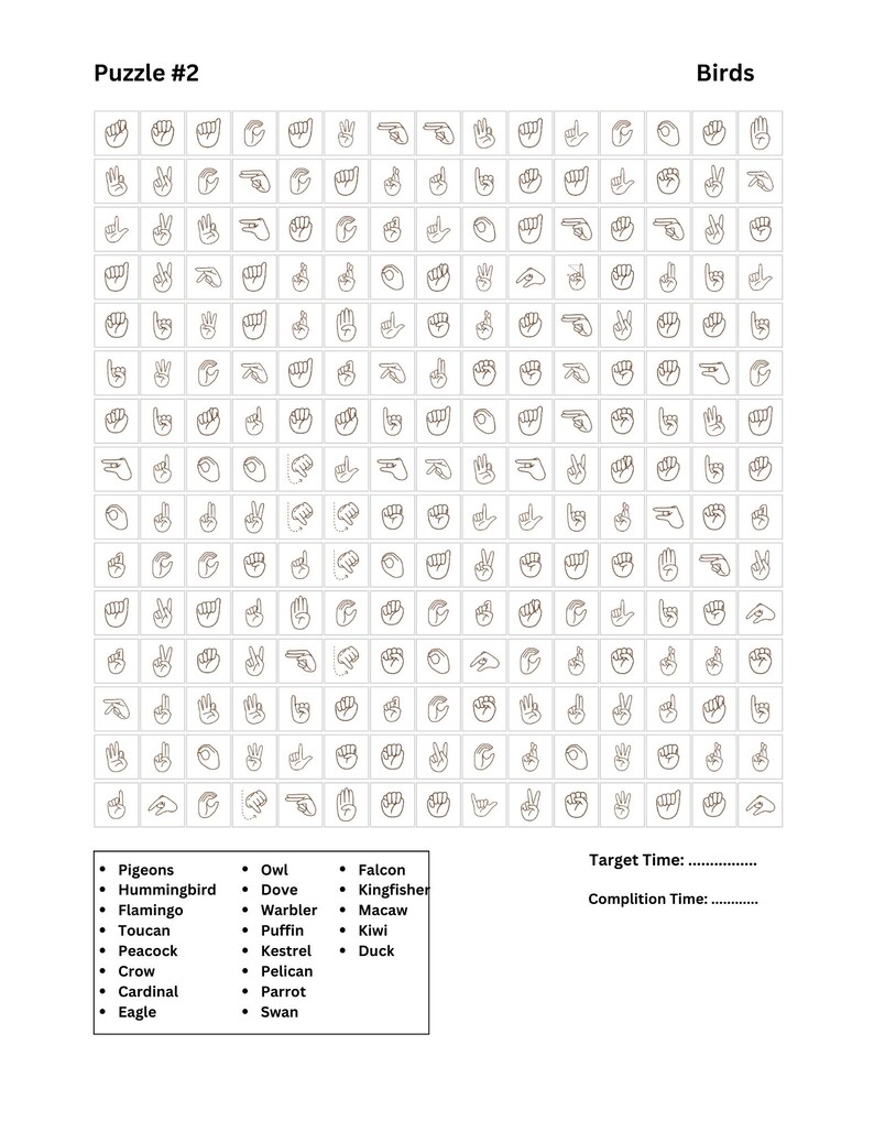 ASL Word Search Puzzle Book PDF – 50 ASL Puzzles – Sign Language ...