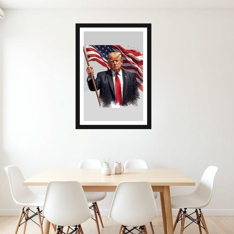 Donald Trump American Flag Print | Patriotic Home Decor | Trump ...