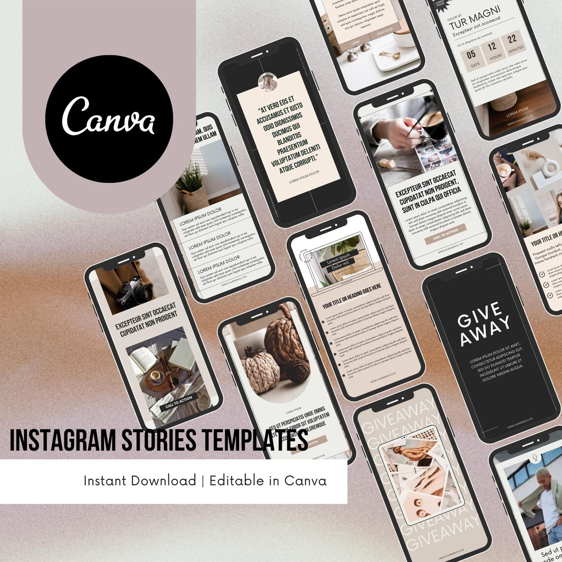 Instagram Stories Templates | Canva Instagram Story Bundle | Social ...