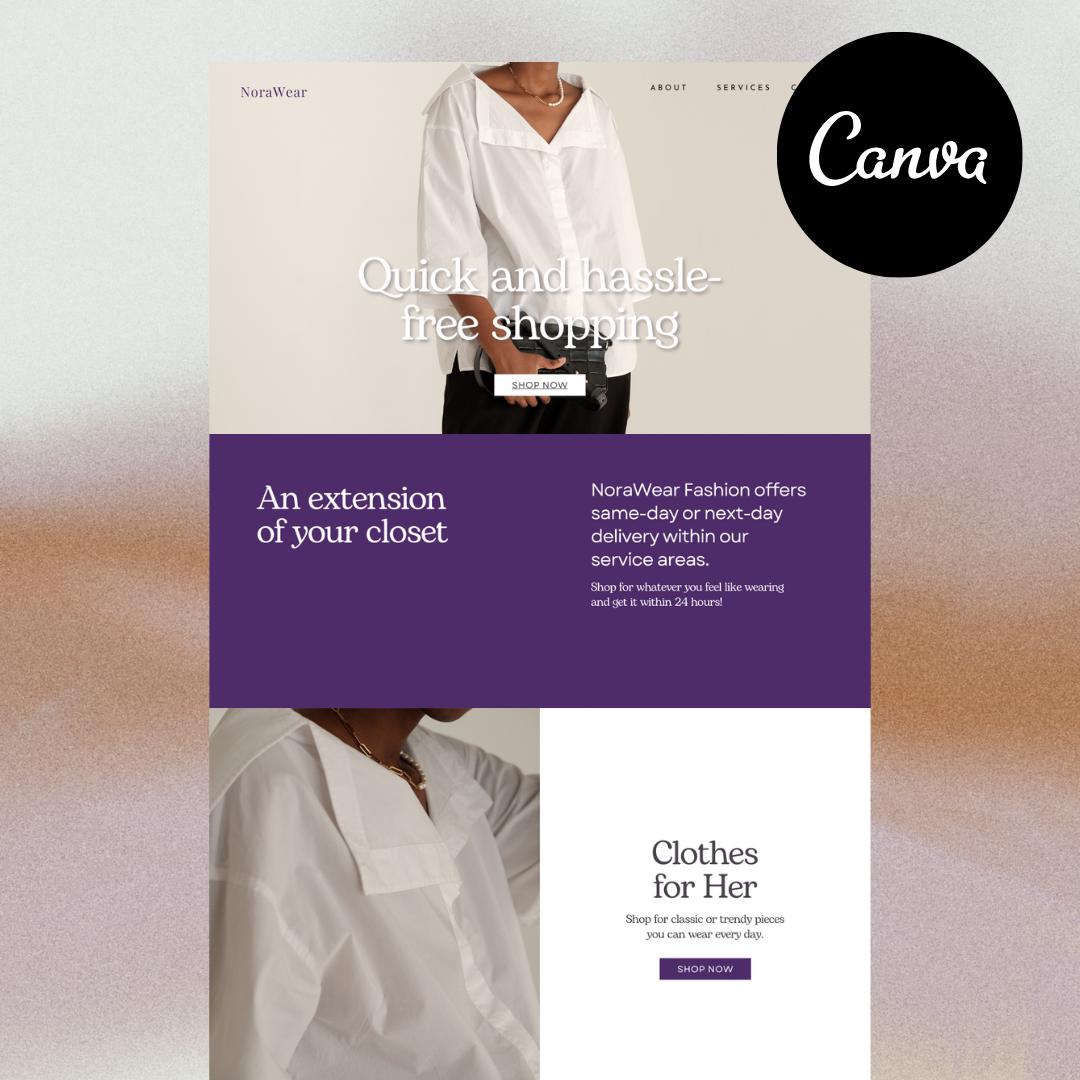Fashion Retail Website Template, Online Boutique Website, Clothing ...