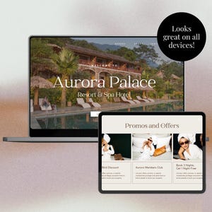 Hotel Website Template, Hospitality Website Design, Canva Hotel Site ...