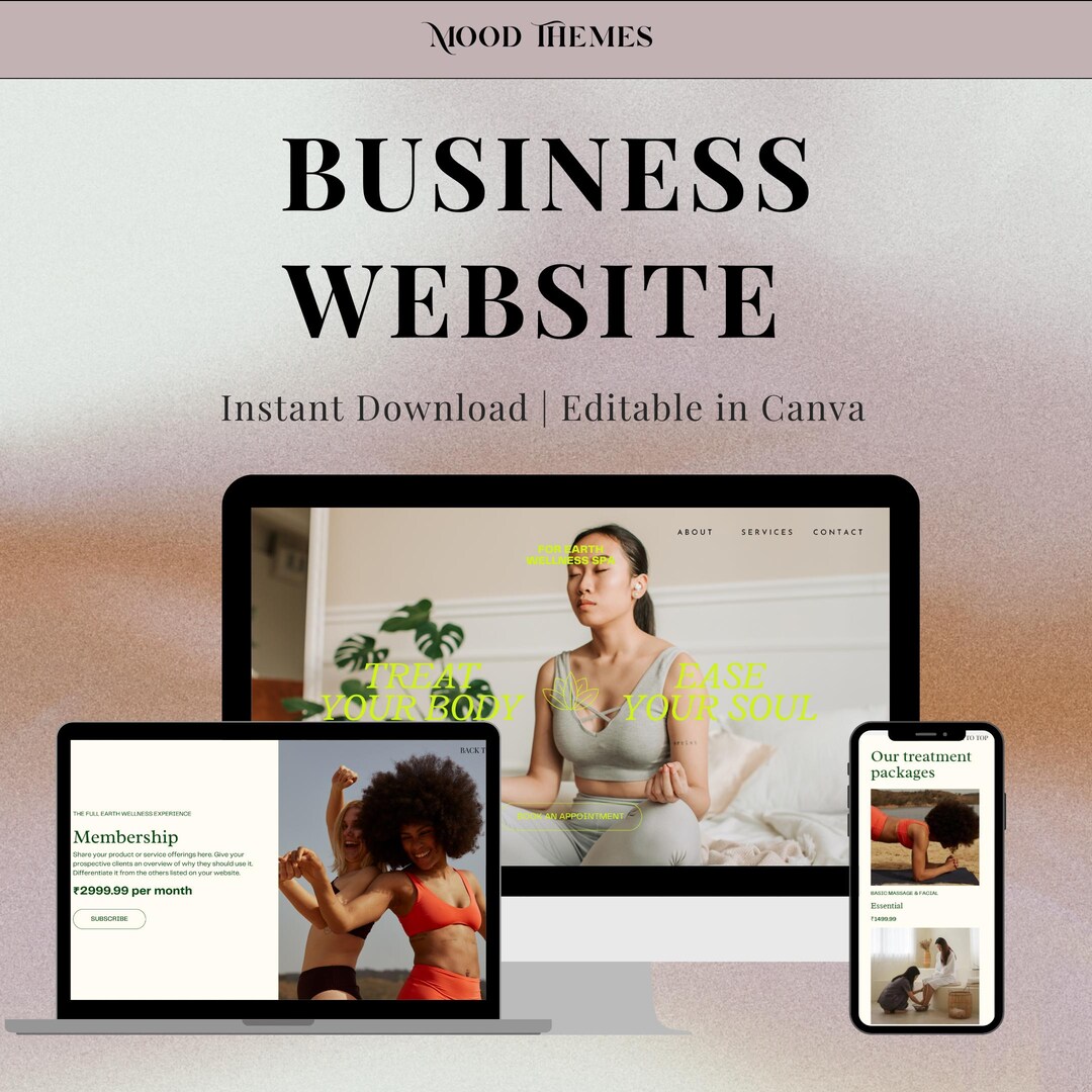 Business Website Template, Small Business Website Design, Canva Website ...