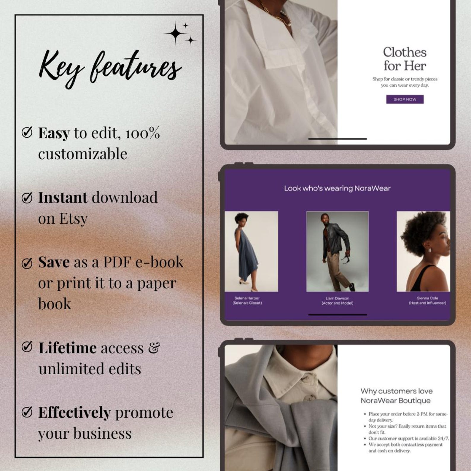 Fashion Retail Website Template, Online Boutique Website, Clothing ...