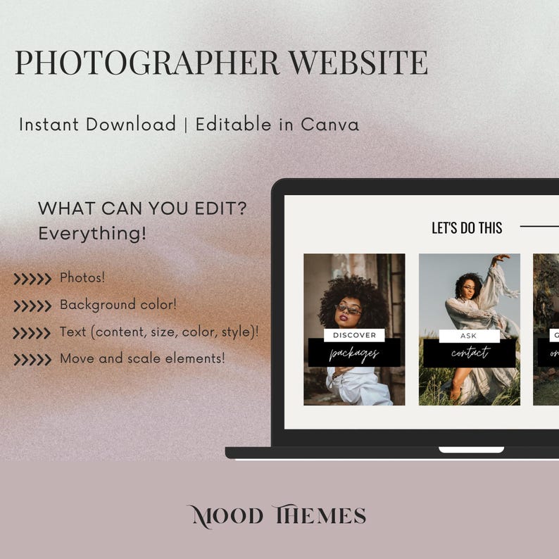 Canva Photographer Website Template, Photography Portfolio Template ...