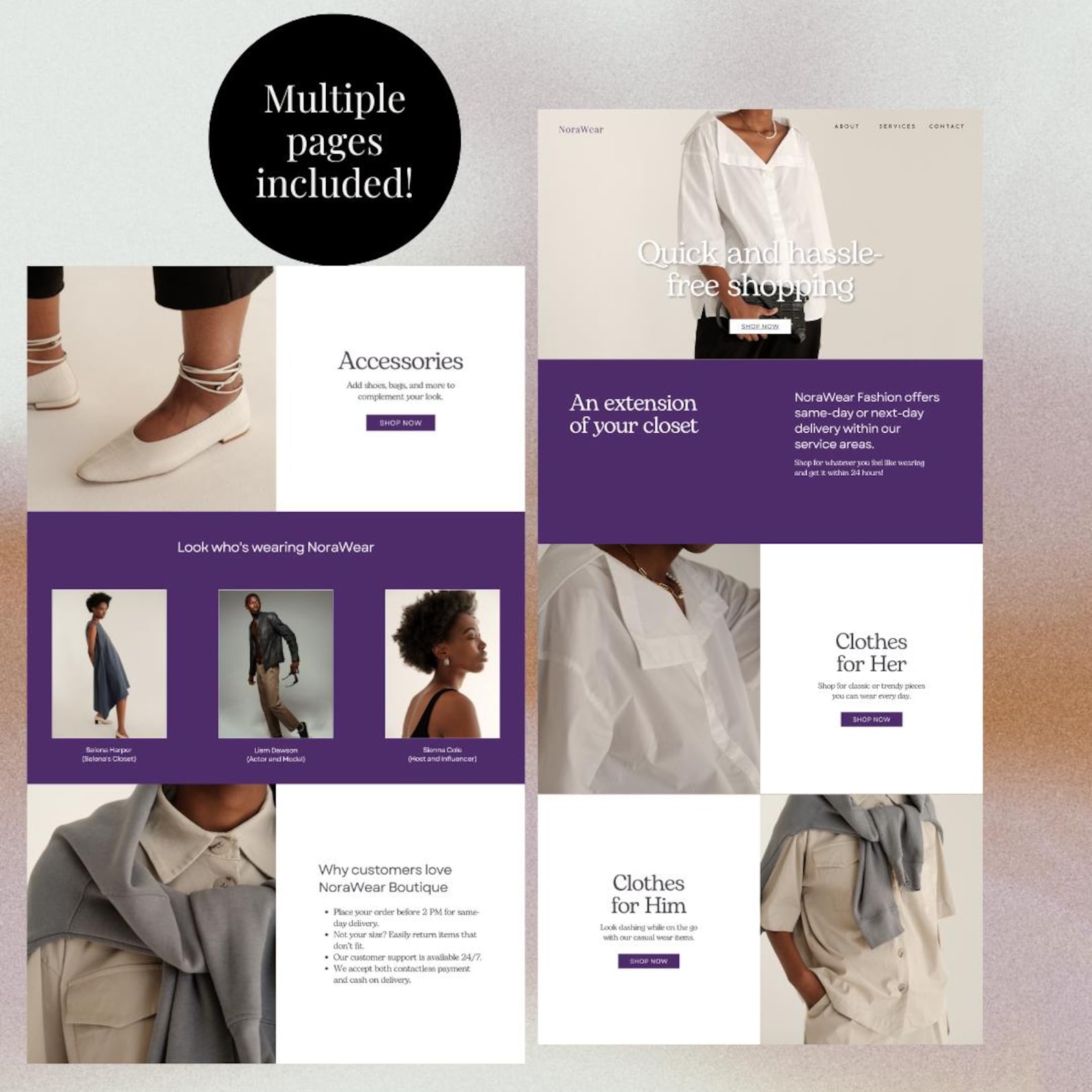 Fashion Retail Website Template, Online Boutique Website, Clothing ...