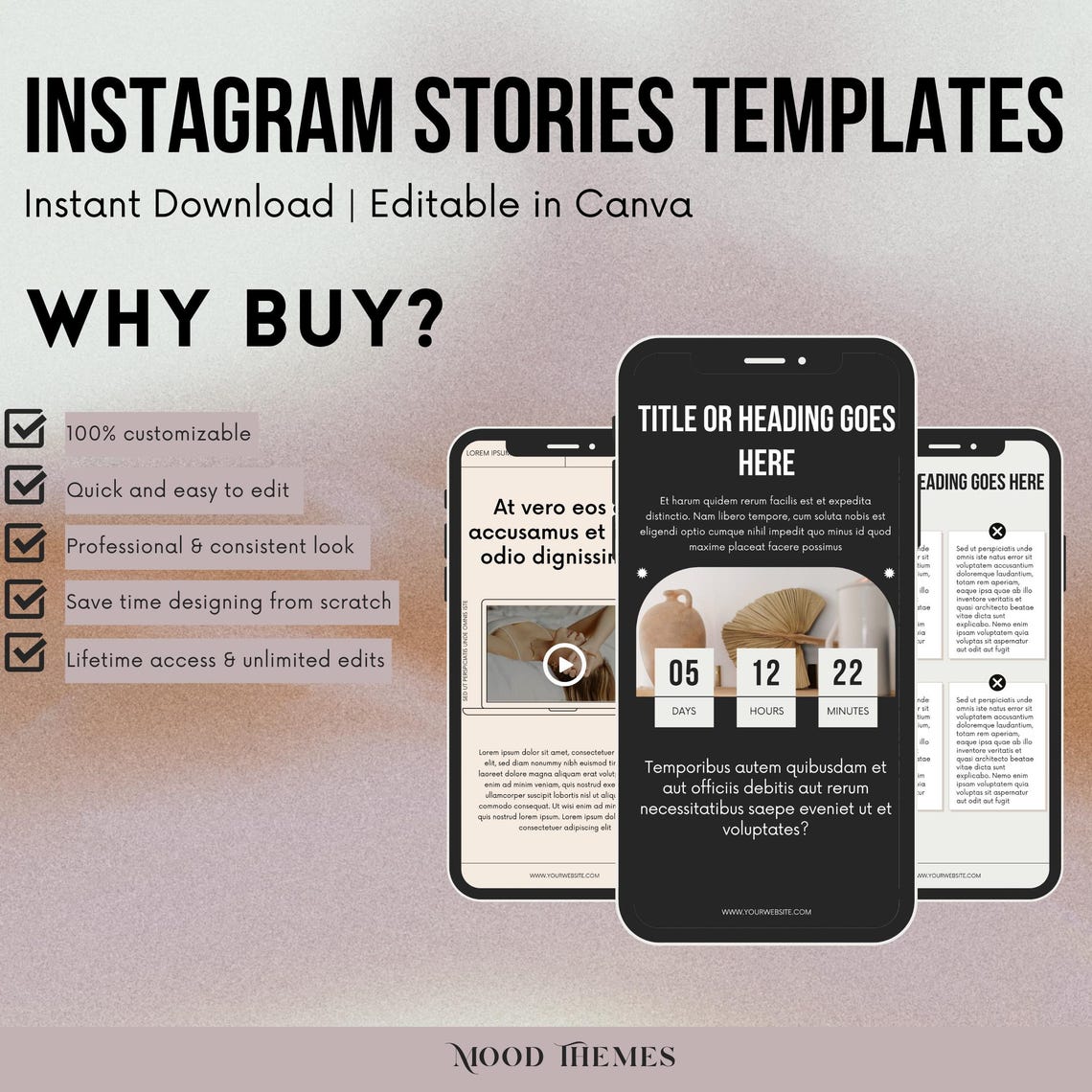 Instagram Stories Templates | Canva Instagram Story Bundle | Social ...