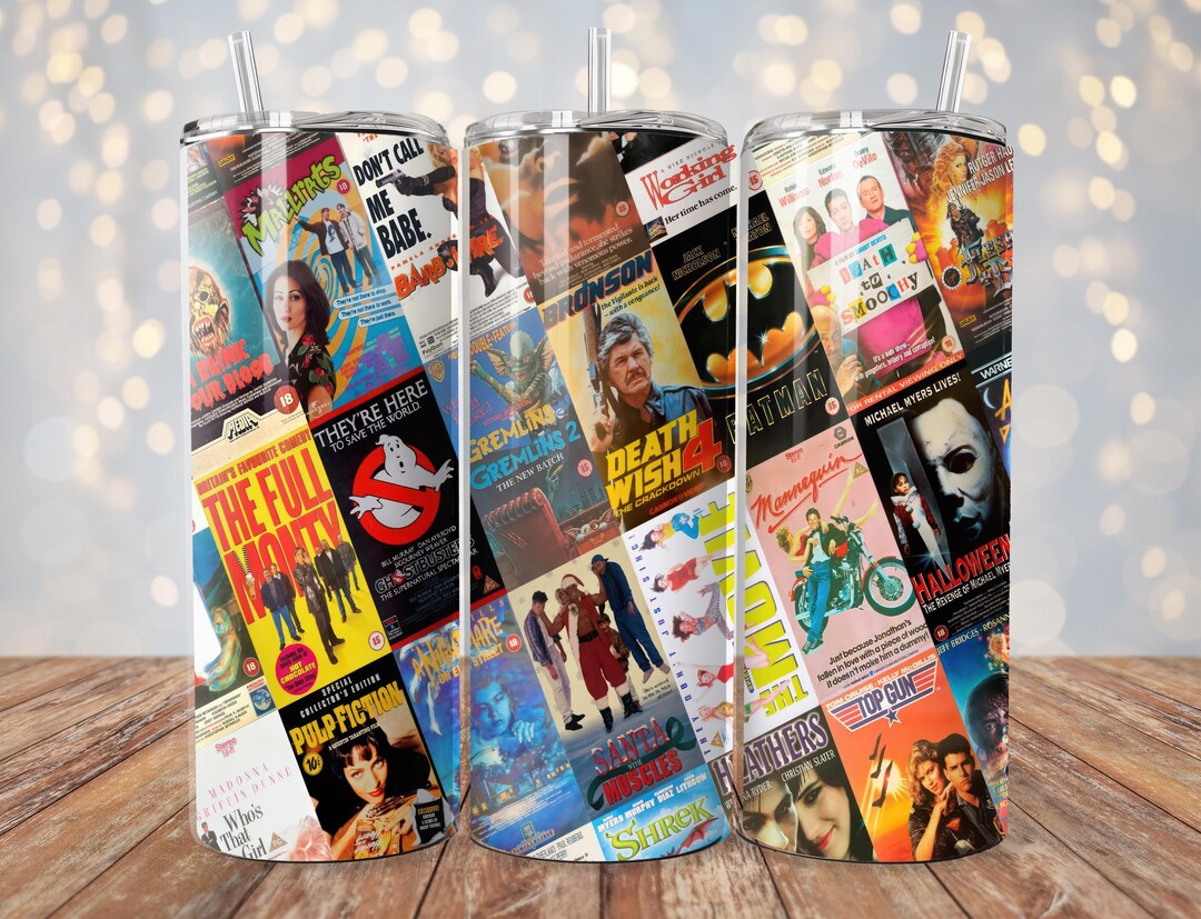 Classic VHS Tape Covers Retro Tumbler Wrap | 20 Oz Sublimation PNG ...