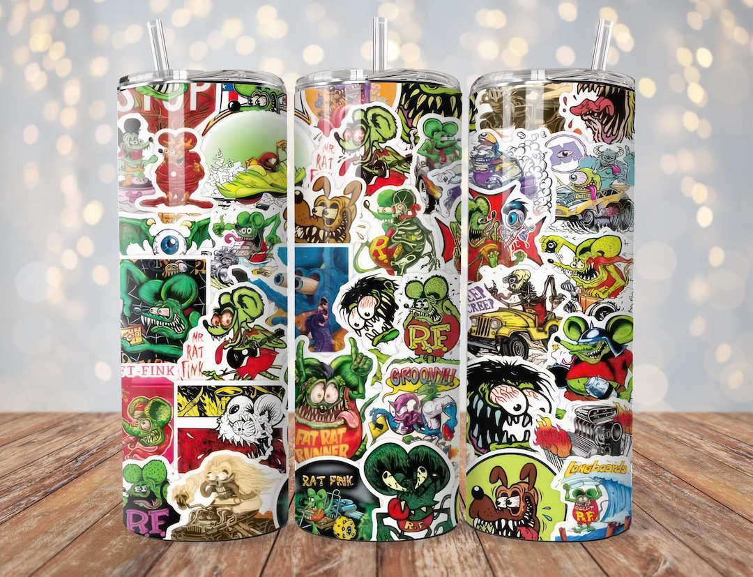 Rat Fink Tumbler Wrap | 20 Oz Sublimation PNG | Hot Rod Gear Head ...